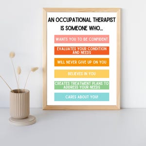 Occupational Therapist Poster, Occupational Therapy Room Decor, OT ...