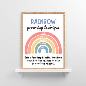 Rainbow Grounding Poster, Calm Down Corner, Feelings Poster, Emotions ...