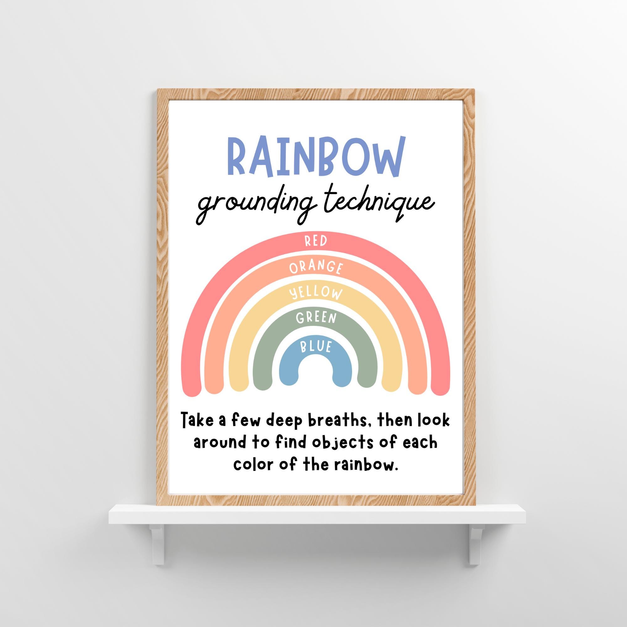 Rainbow Grounding Poster, Calm Down Corner, Feelings Poster, Emotions ...