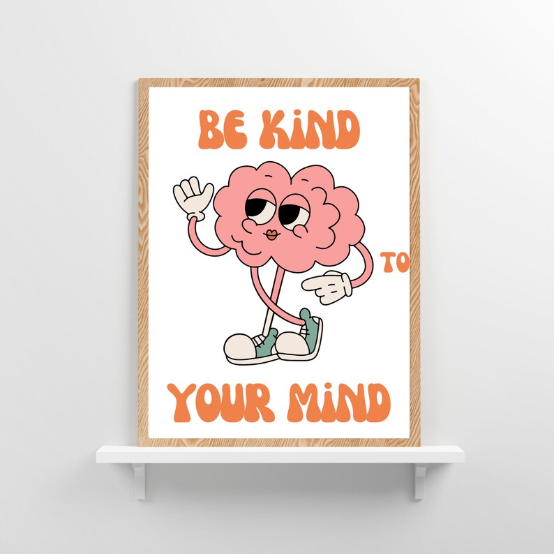Retro Motivational Poster Bundle, 5 Mental Health Posters, Counseling ...