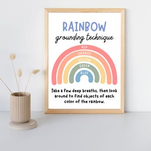 Rainbow Grounding Poster, Calm Down Corner, Feelings Poster, Emotions ...