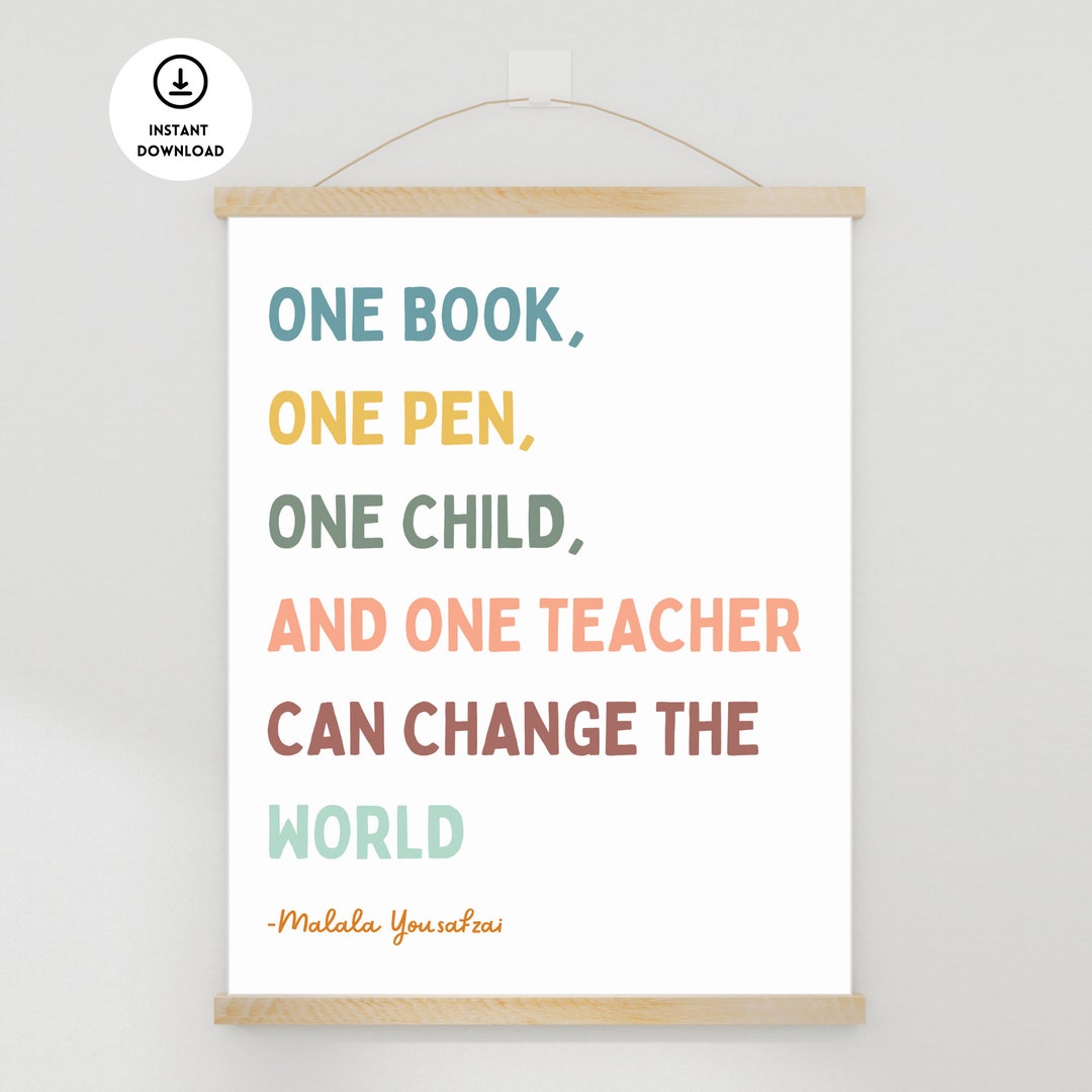 Teacher Motivational Quote Sign, Classroom Poster, Teacher Wall Decor ...