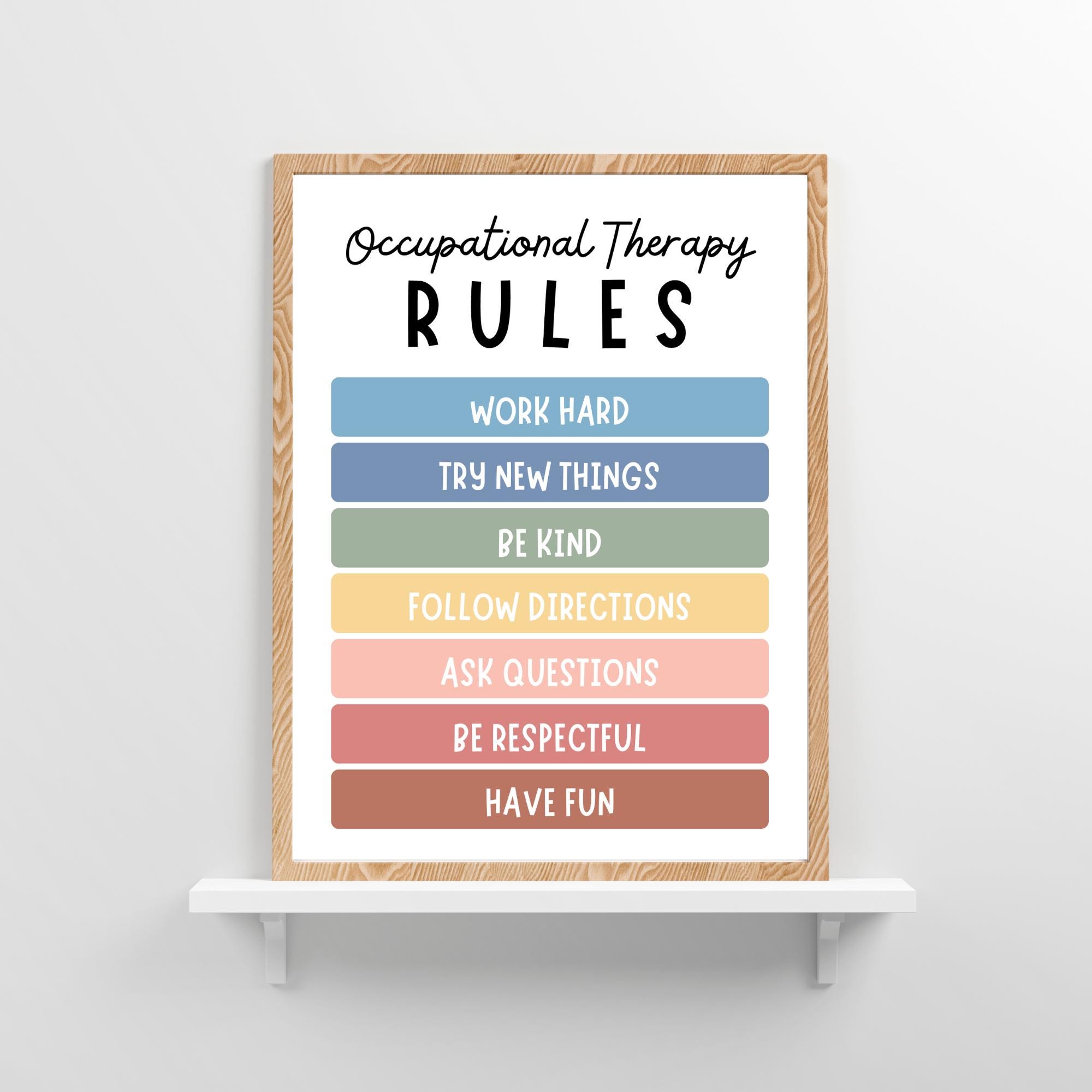 8 Occupational Therapy Posters, Occupational Therapy Room Decor ...