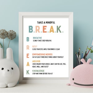 BREAK Technique Poster, Therapy Poster, DBT, Mental Health Poster ...