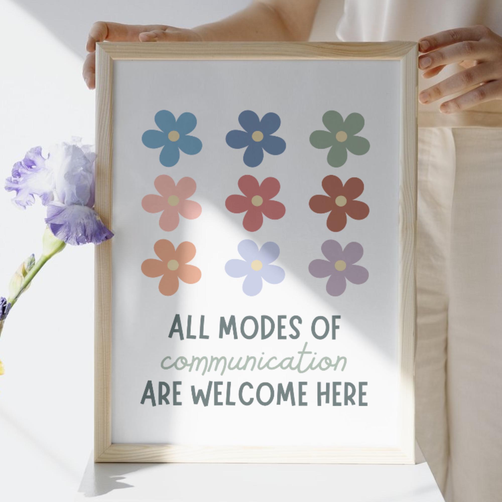 All Communication is Welcome Poster, Speech Room Decor, Speech Therapy ...