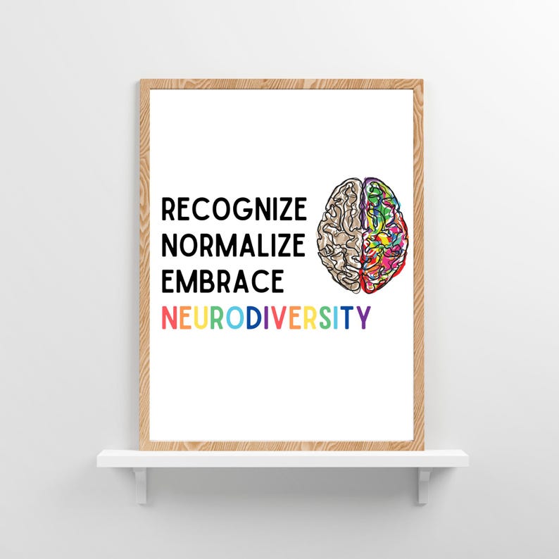 Neurodiversity Poster, Embrace Neurodiversity, Neurodivergent, Therapy ...