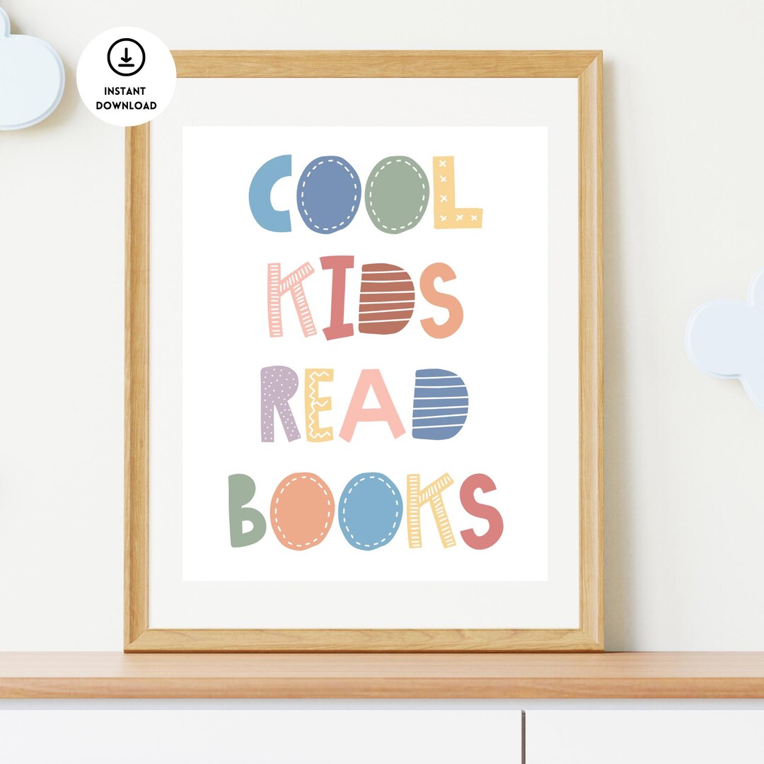 Cool Kids Read Books, Playroom Decor, Reading Corner, Playroom Wall Art ...