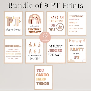 9 Boho Physical Therapy Posters, Physical Therapy Gifts, Physical ...