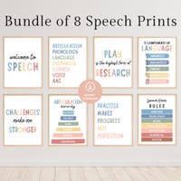 Printable Speech Therapy Poster Set, 30 Unique Designs, Colorful Fun ...