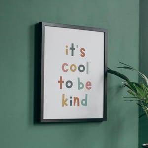 Its Cool to Be Kind Poster, Playroom Decor, Playroom Wall Art ...