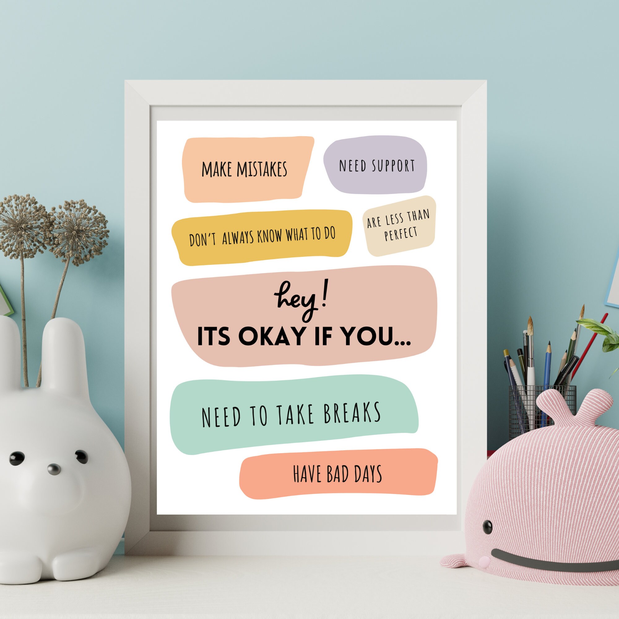 Its Okay Poster, Therapy Office Decor, Counseling Poster, Psychology ...