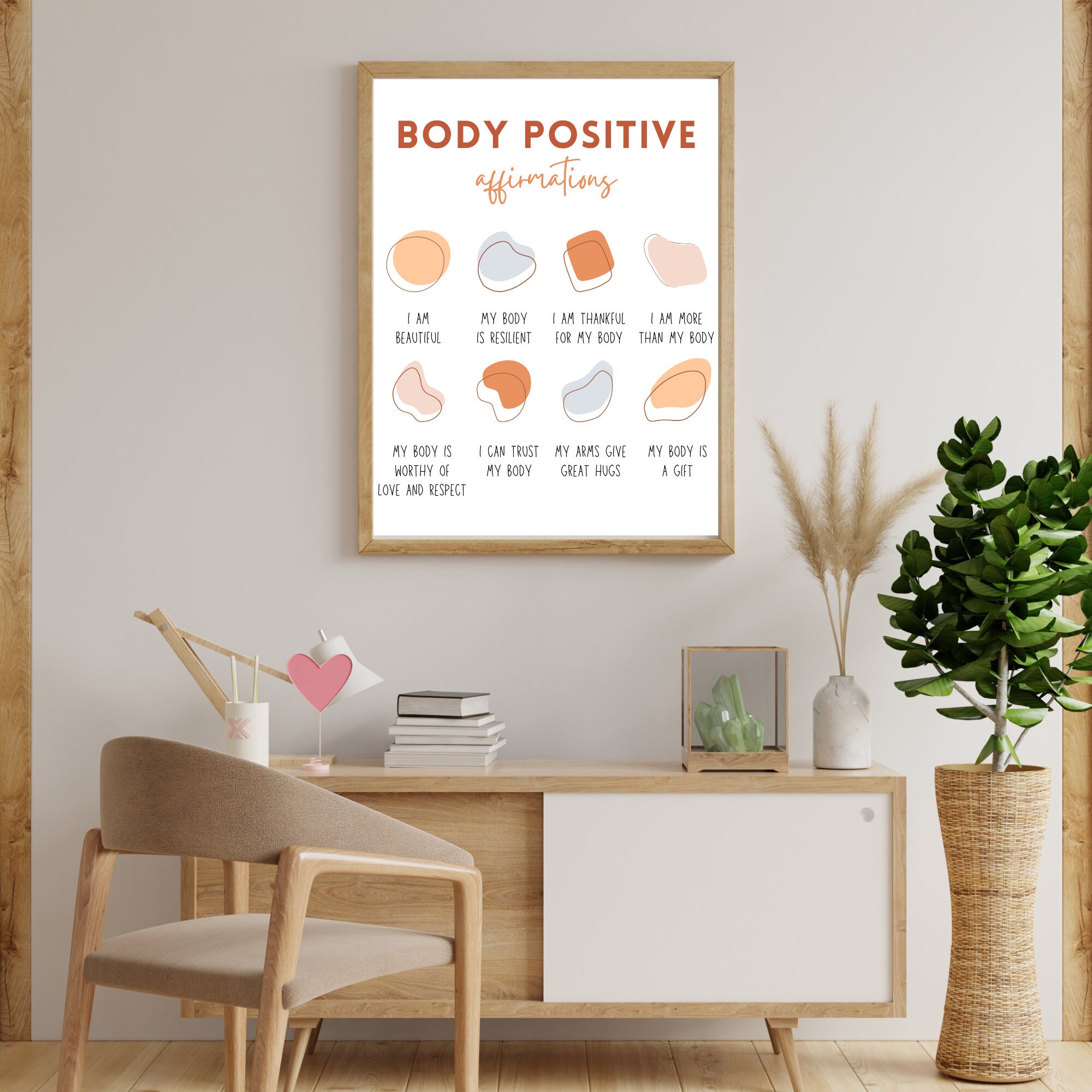 Body Positive Affirmations Poster, Therapy Office Decor, Psychology ...