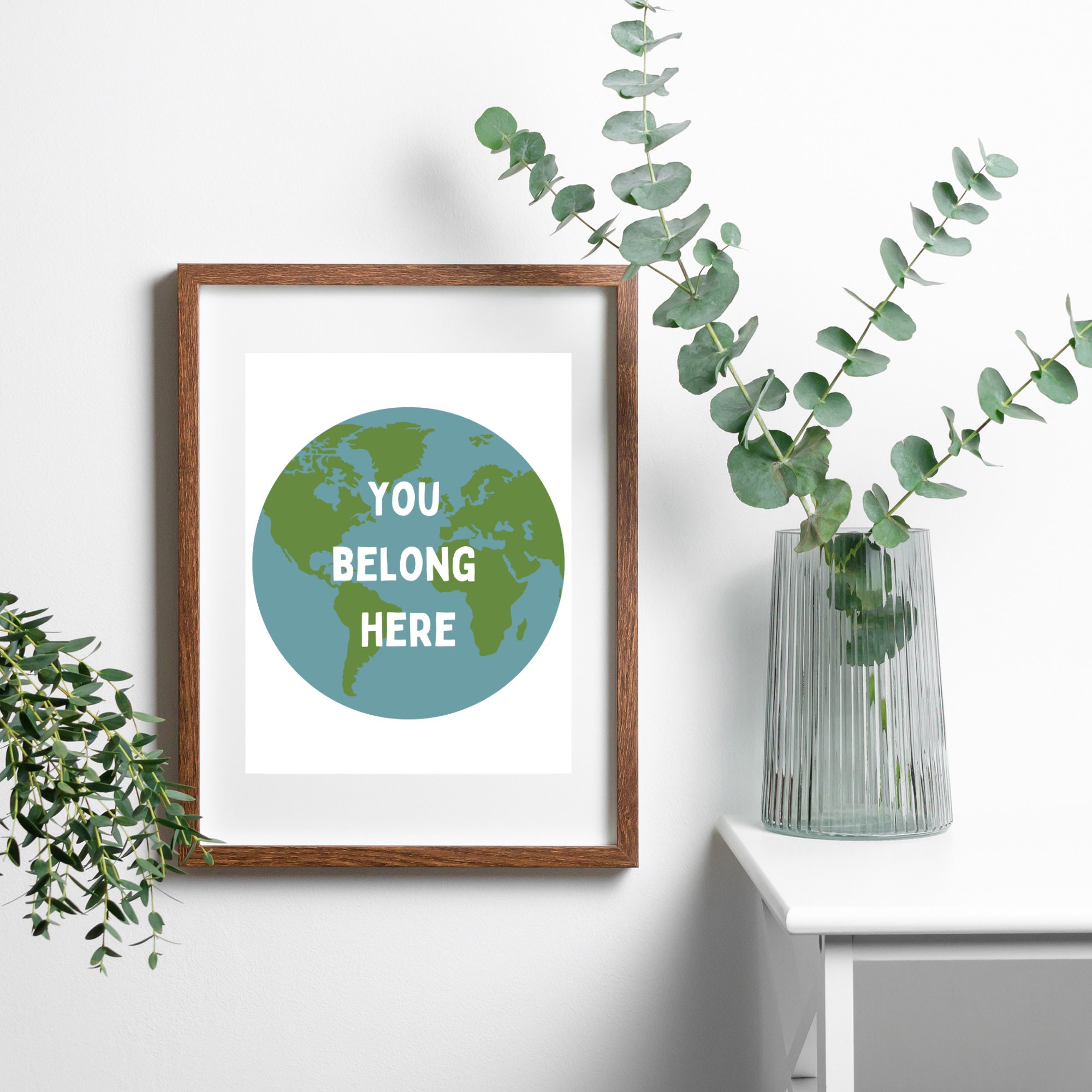 You Belong Here Poster, You Matter, Mental Health Poster, Playroom Wall ...