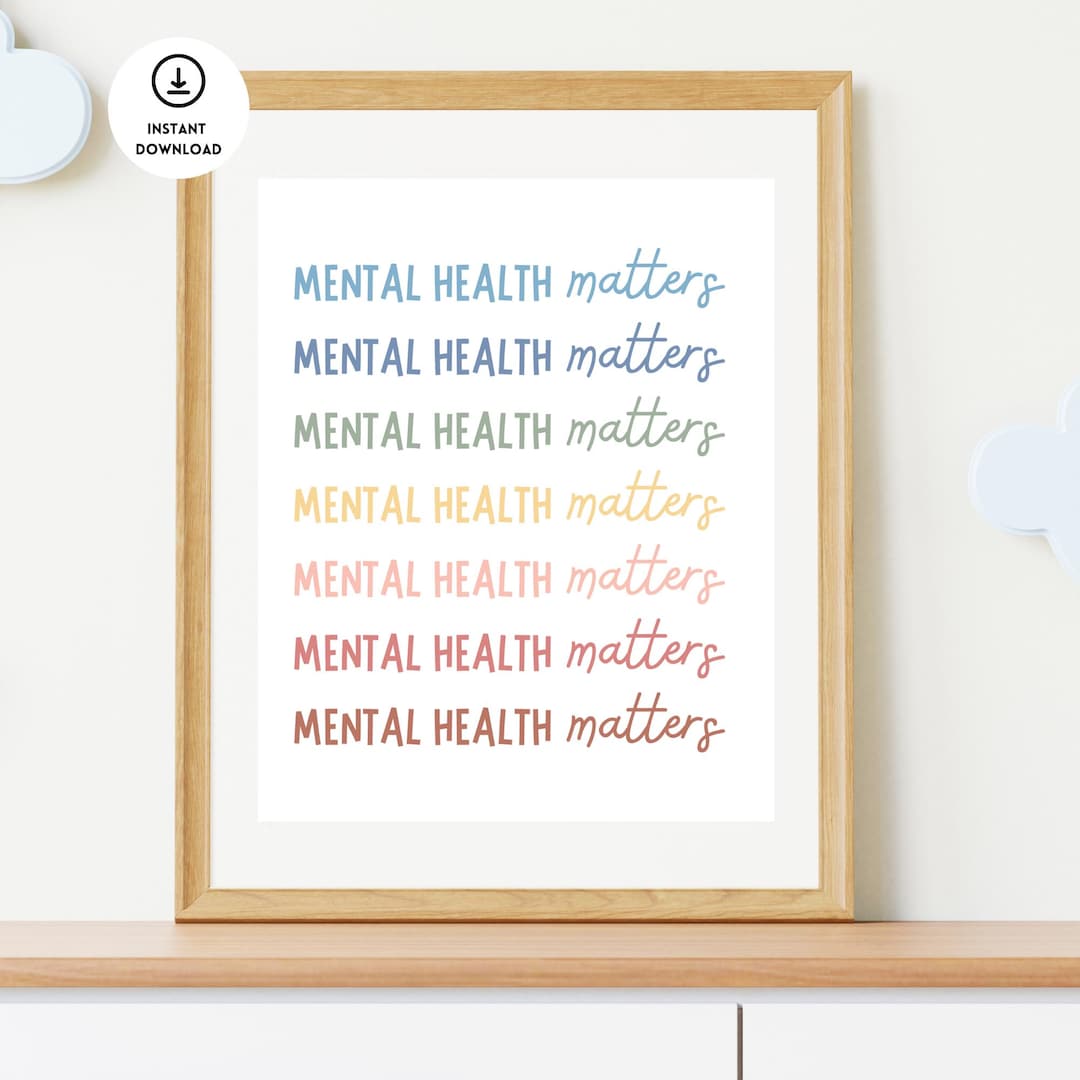 Mental Health Matters, Mental Health Wall Art, Mental Health Decor ...