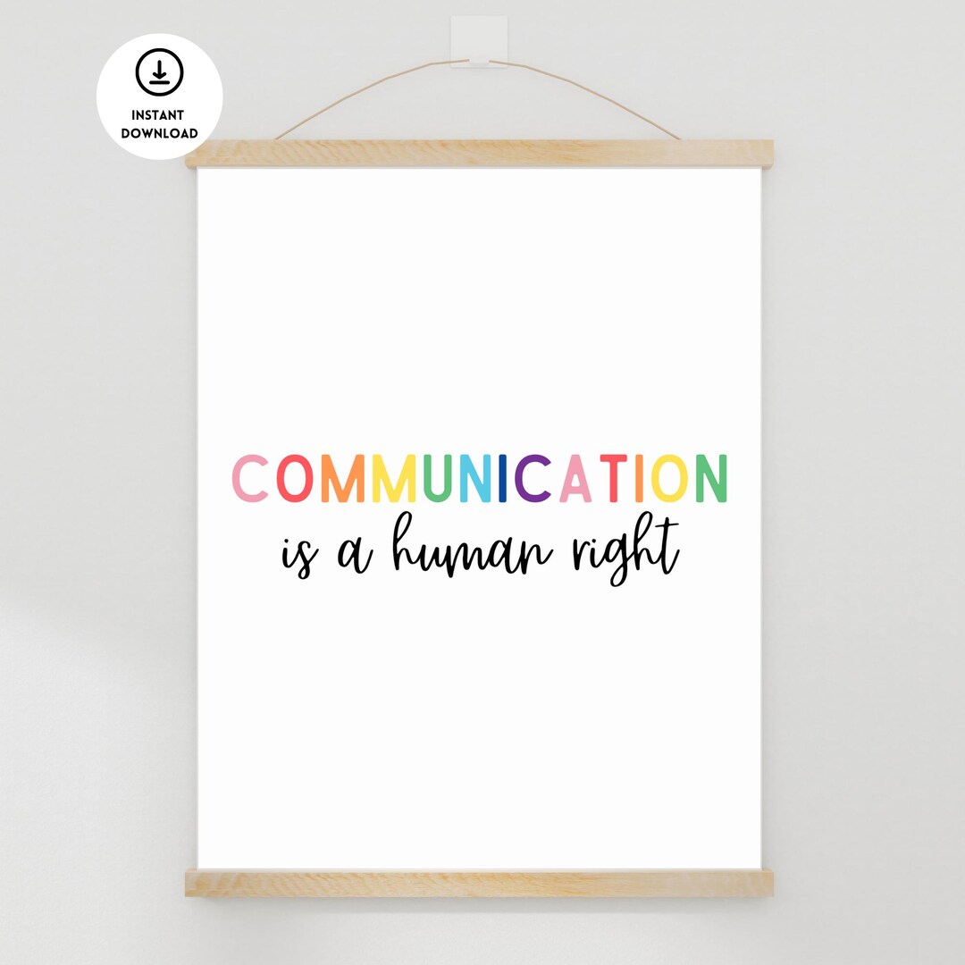 Communication is A Human Right Poster, Speech Therapy Poster, Speech ...