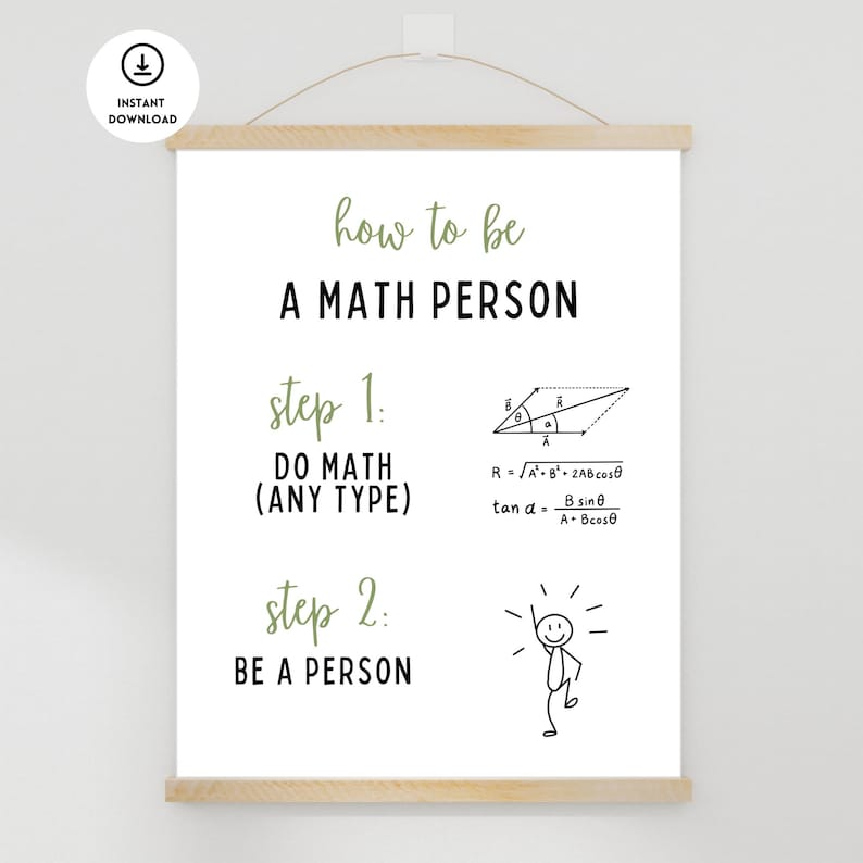 Math Poster, Math Classroom Decor, Math Teacher, Math Door Sign, Math ...