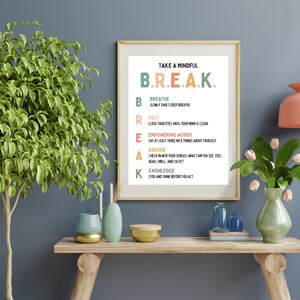 BREAK Technique Poster, Therapy Poster, DBT, Mental Health Poster ...