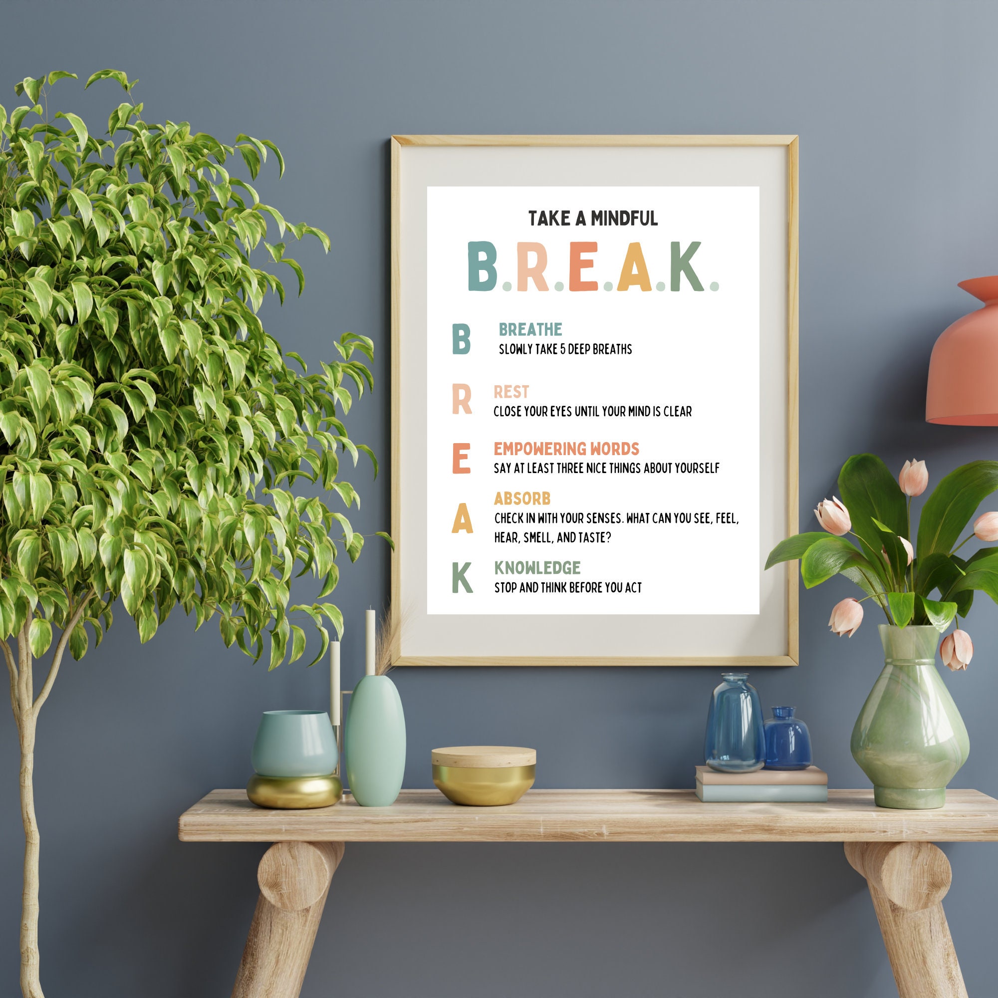 BREAK Technique Poster, Therapy Poster, DBT, Mental Health Poster ...