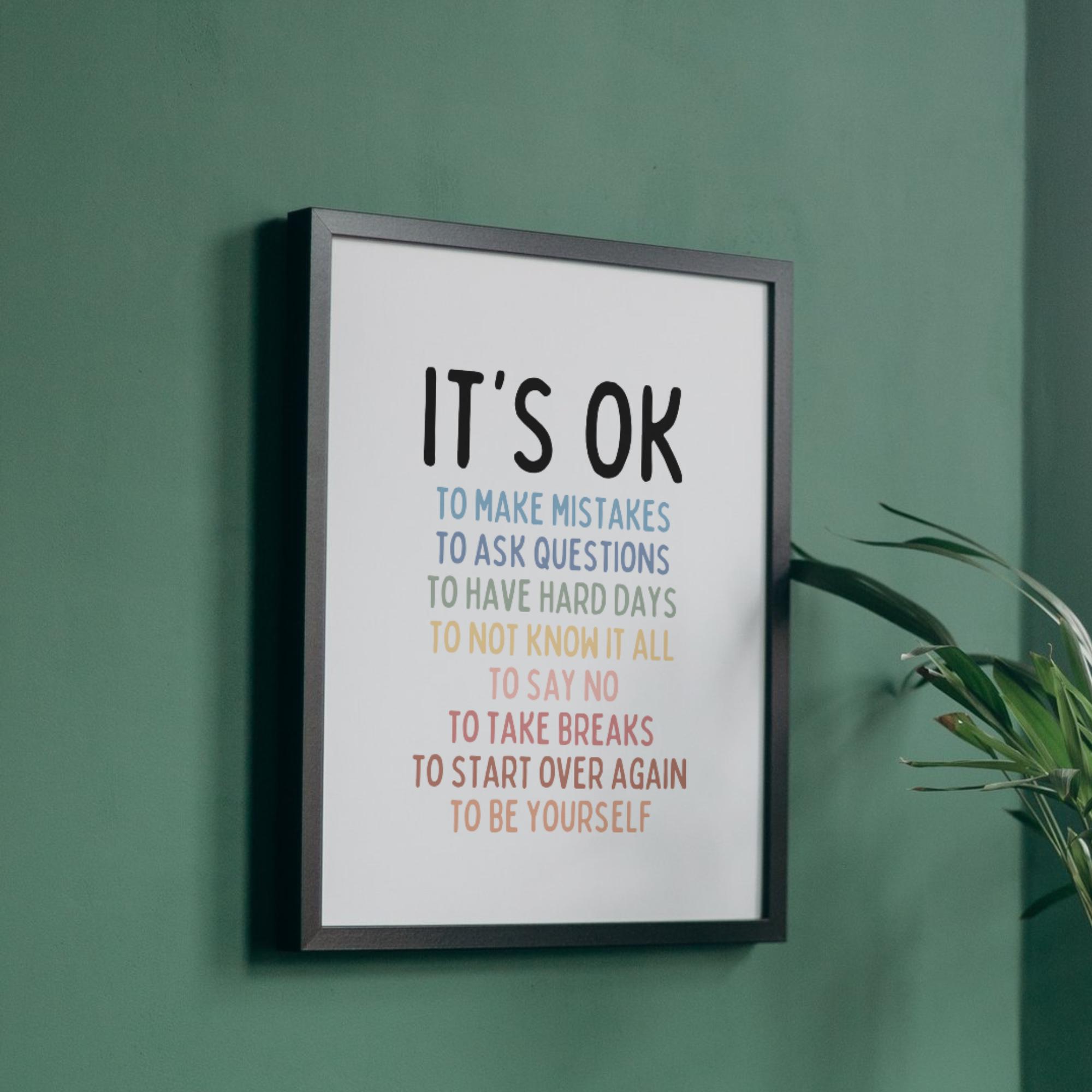 I Can I Am, Kids Affirmations Poster, Kids Motivation Poster, Its Okay ...