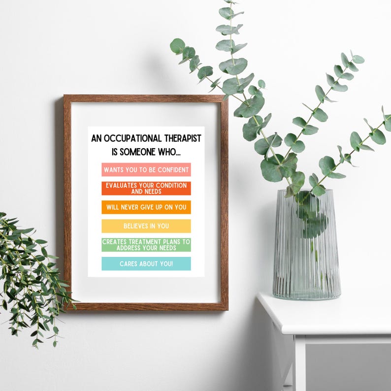 Occupational Therapist Poster, Occupational Therapy Room Decor, OT ...