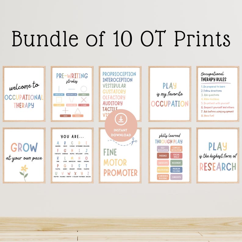 10 Occupational Therapy Posters, Occupational Therapy Office ...