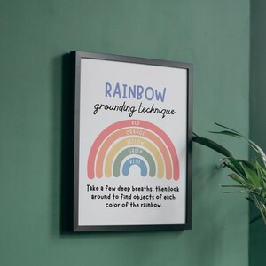 Rainbow Grounding Poster, Calm Down Corner, Feelings Poster, Emotions ...