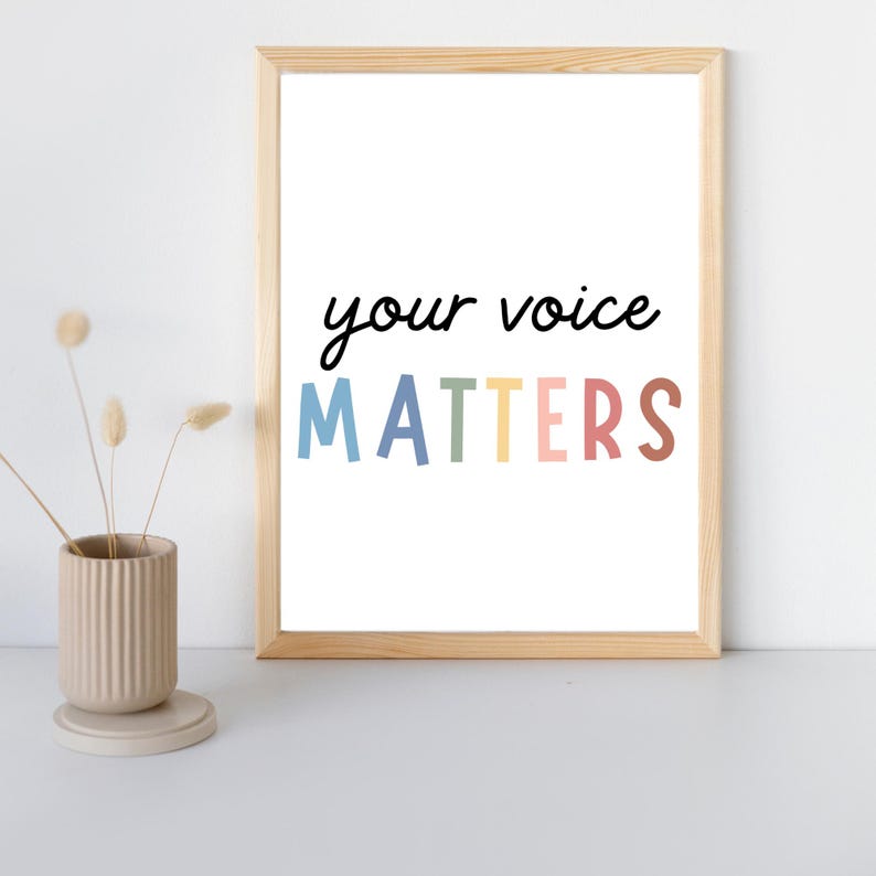 Your Voice Matters Poster, Speech Therapy Decor, Speech Room Poster ...