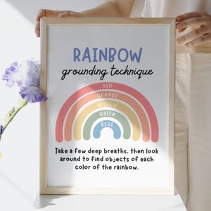 Rainbow Grounding Poster, Calm Down Corner, Feelings Poster, Emotions ...
