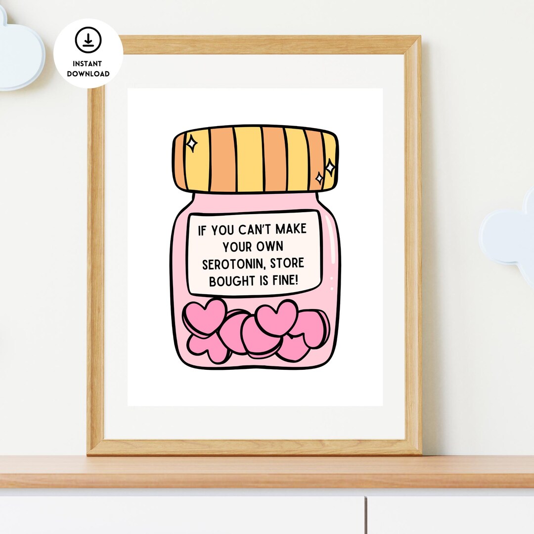 Serotonin Poster, Mental Health Poster, Mental Health Print, Therapy ...
