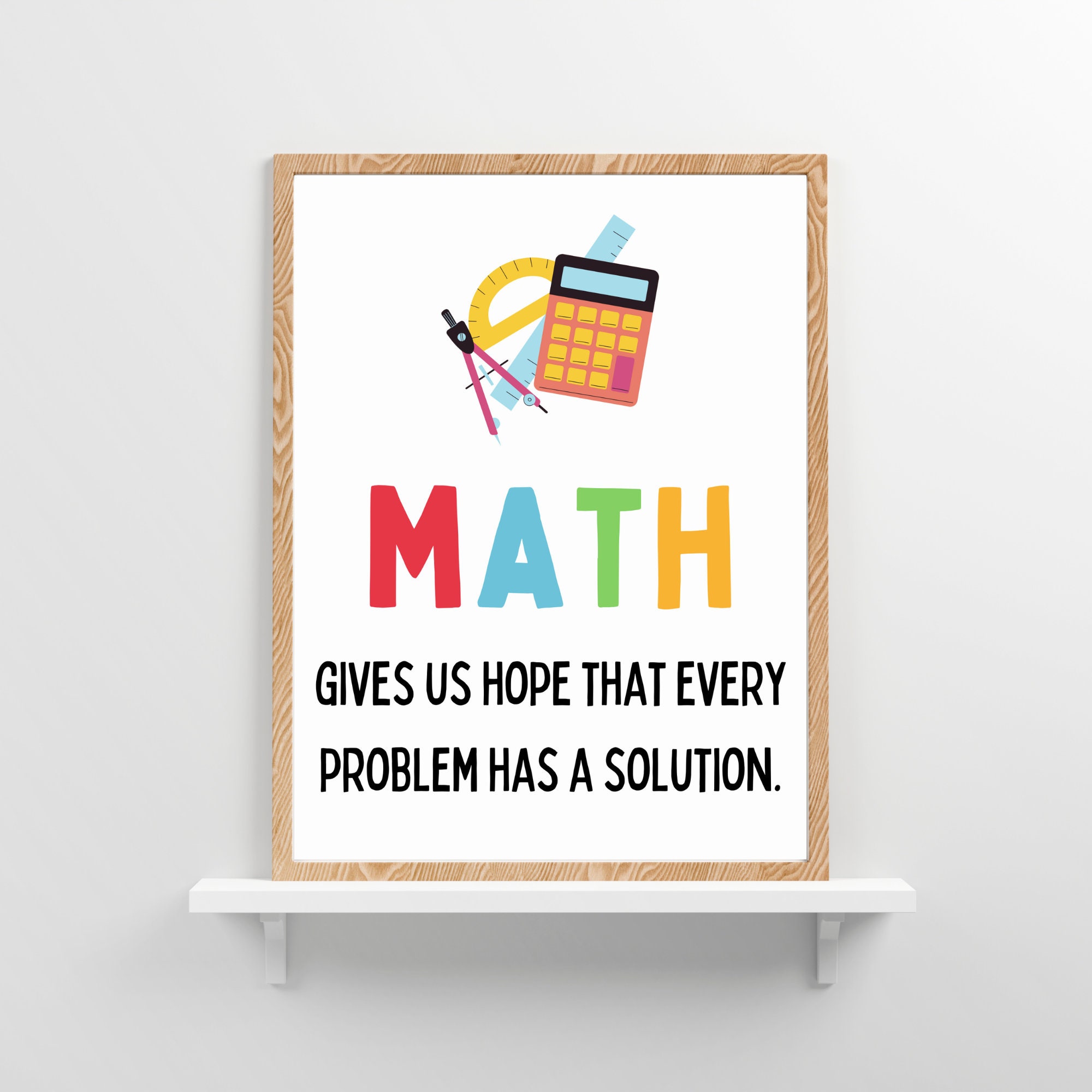 Math Gives Us Hope Poster, Math Poster, Math Wall Art, Math Classroom ...