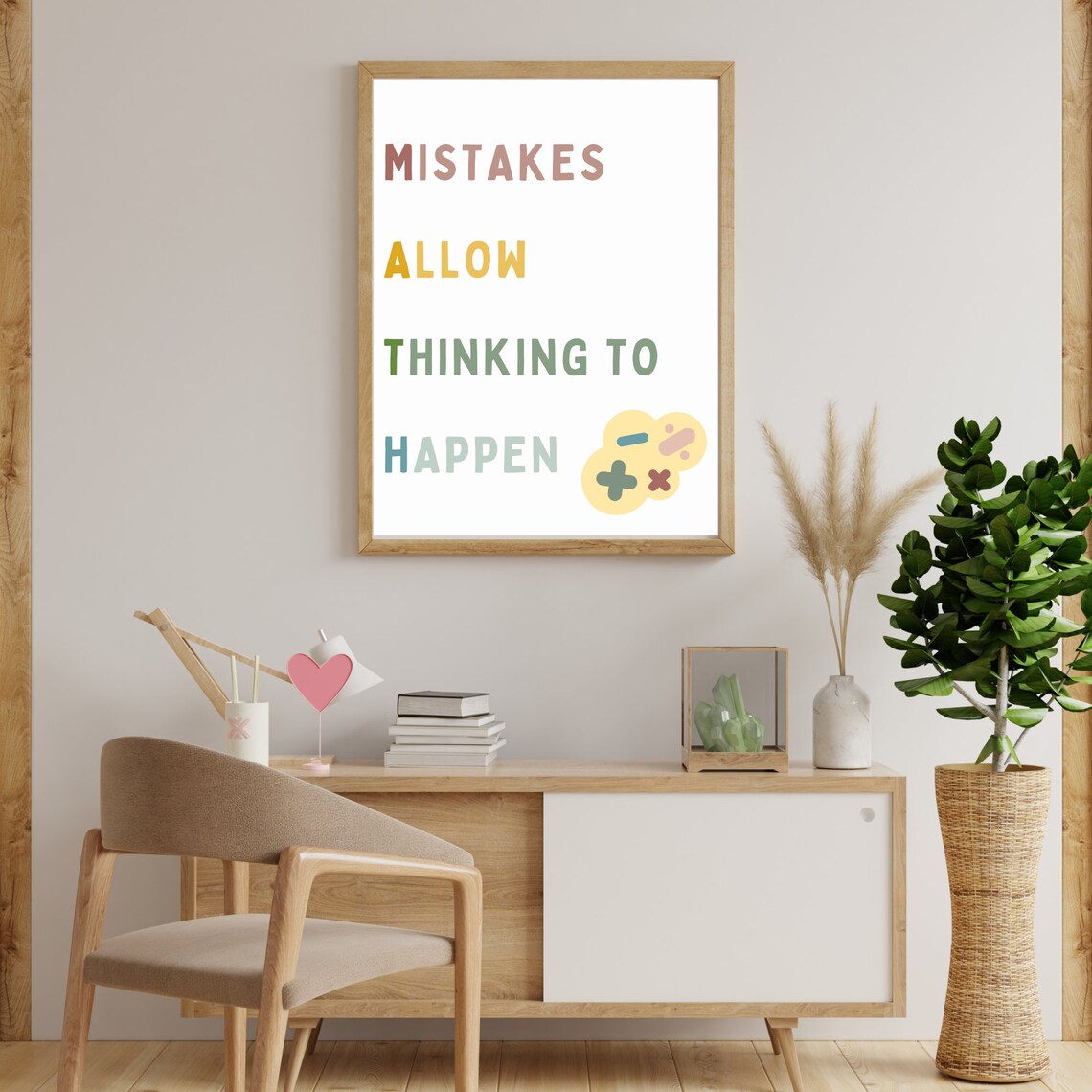 Mistakes Allow Thinking Math Poster, Math Decor, Math Classroom, Boho ...