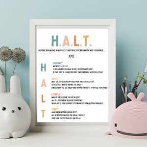 HALT Technique Poster, DBT Poster, Psychology Poster, Therapy Office ...