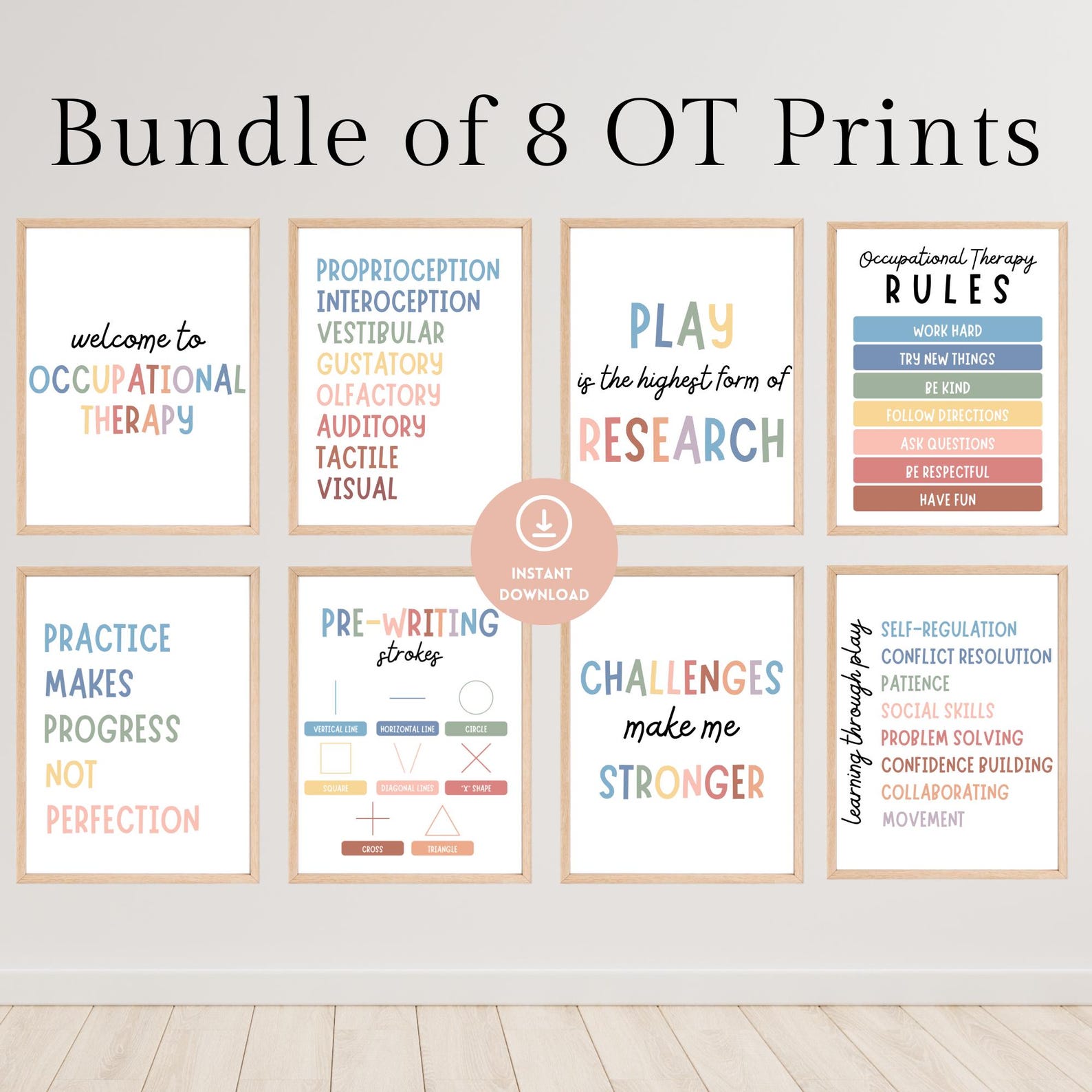 8 Occupational Therapy Posters, Occupational Therapy Room Decor ...