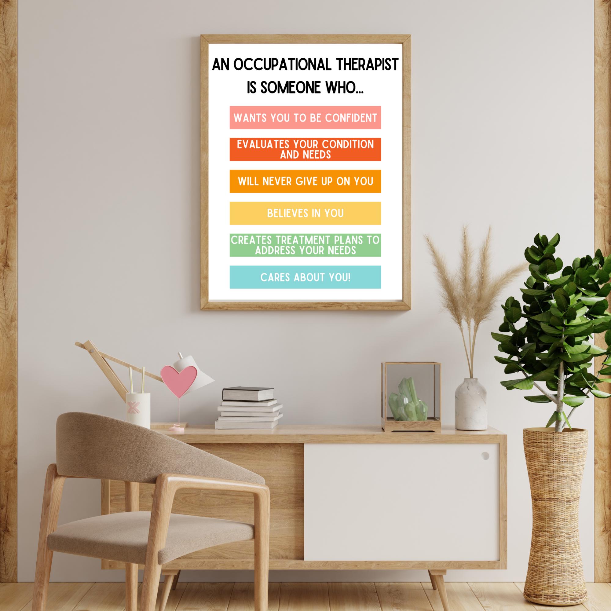 Occupational Therapist Poster, Occupational Therapy Room Decor, OT ...