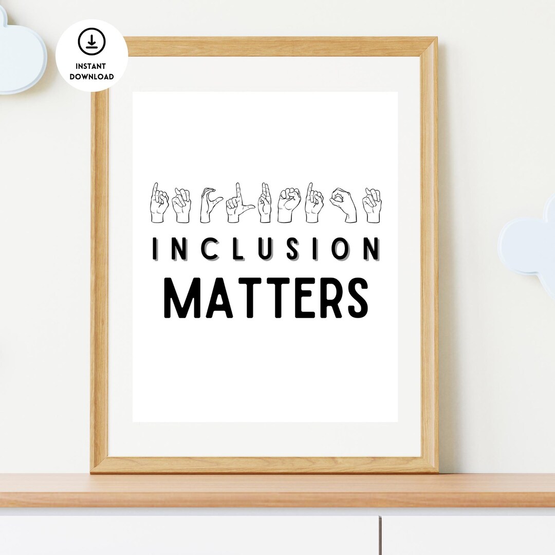 ASL Inclusion Matters Poster, Speech Therapy Poster, Speech Classroom ...