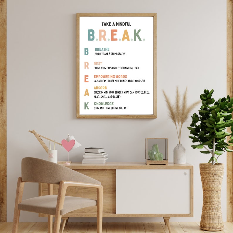 BREAK Technique Poster, Therapy Poster, DBT, Mental Health Poster ...