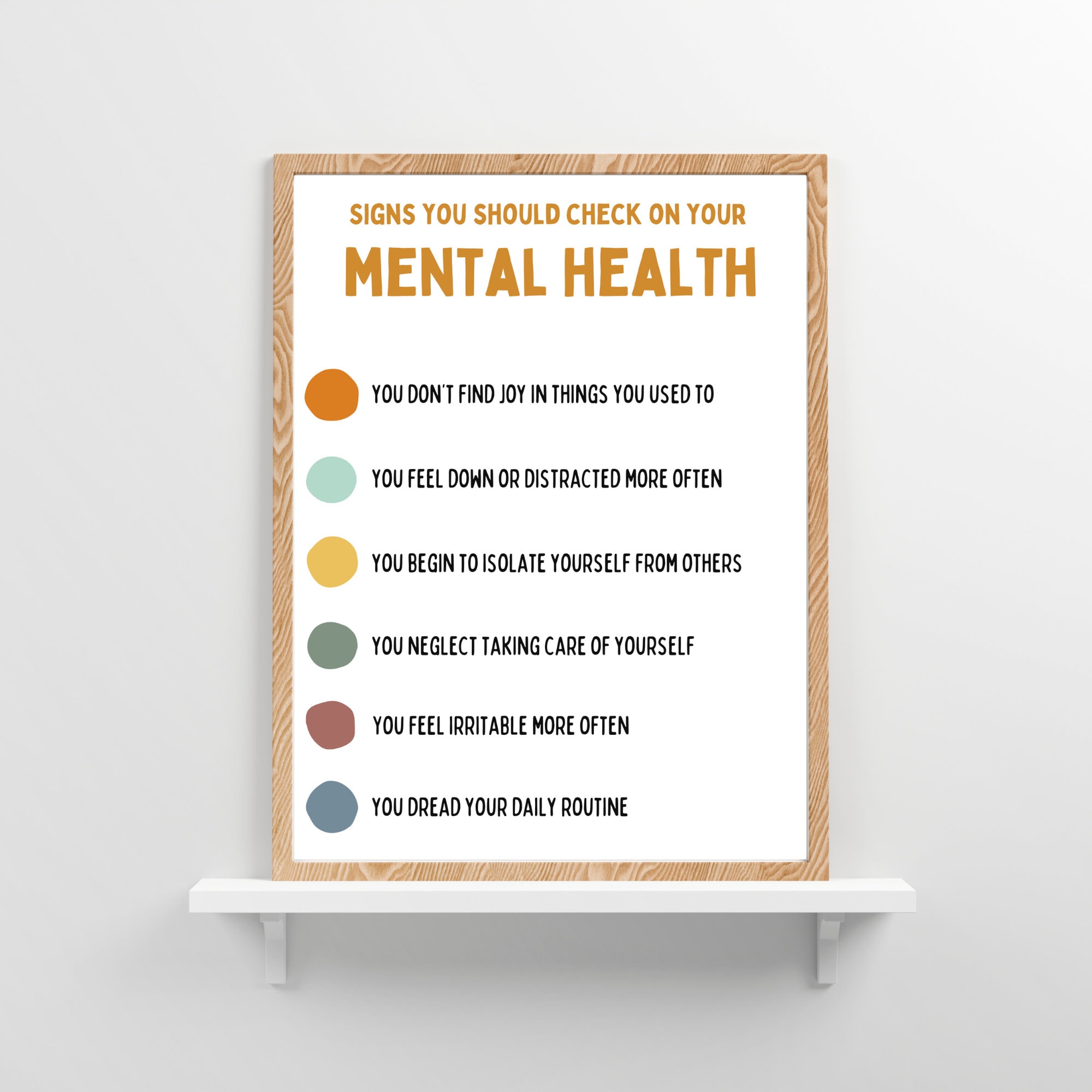 Mental Health Check in Poster, Mental Health Poster, Therapy Office ...