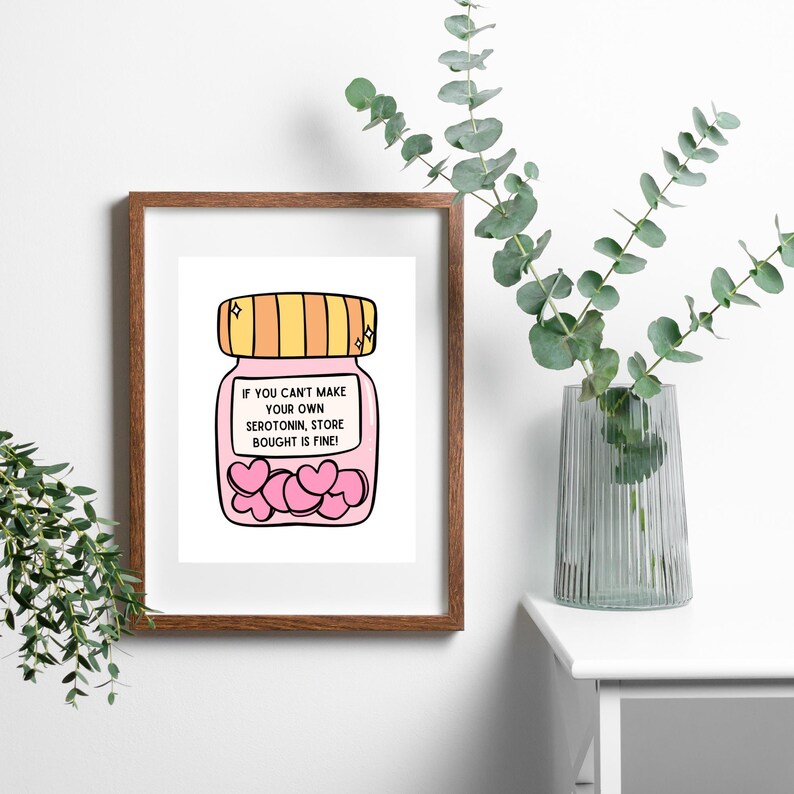 Serotonin Poster, Mental Health Poster, Mental Health Print, Therapy ...
