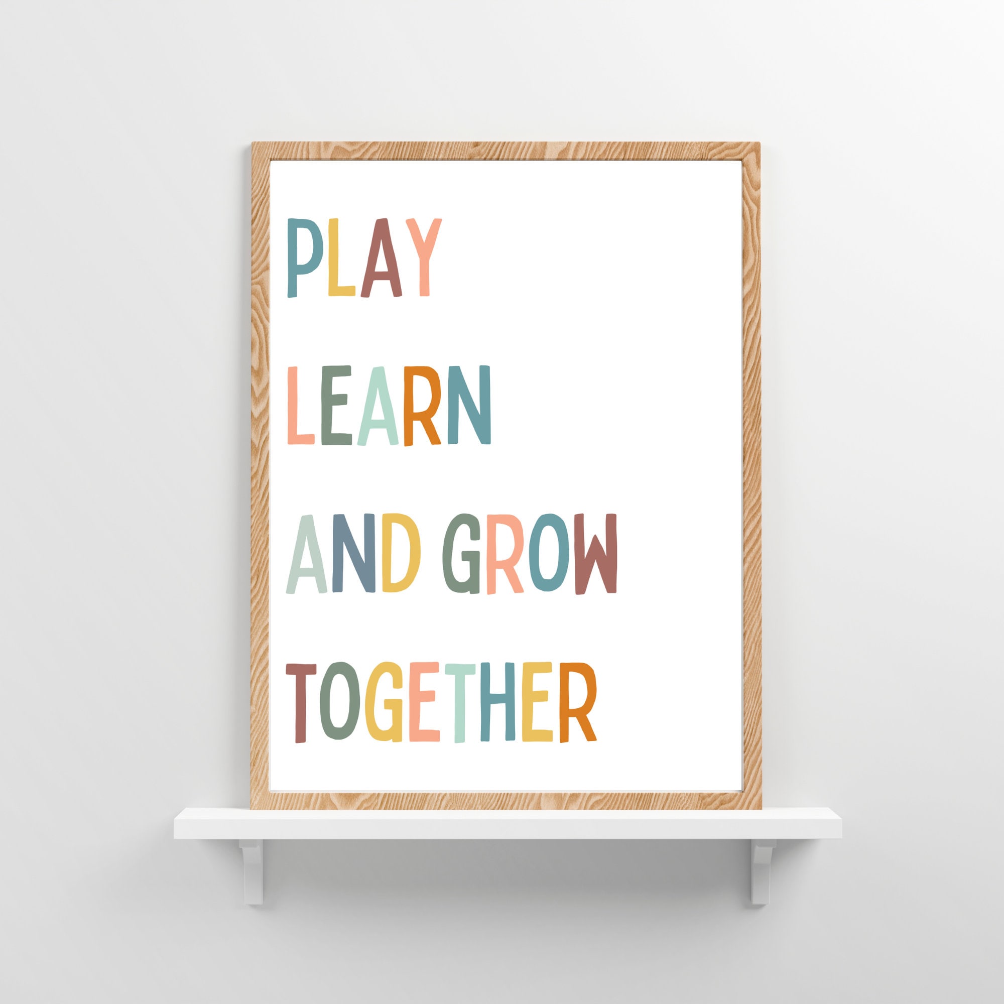 Play Learn and Grow Together Poster, Playroom Decor, Child Art ...