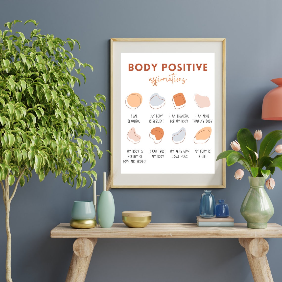 Body Positive Affirmations Poster, Therapy Office Decor, Psychology ...