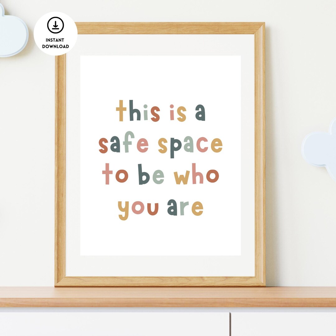 This is a Safe Space Poster, Boho Classroom Decor, Therapy Office Decor ...