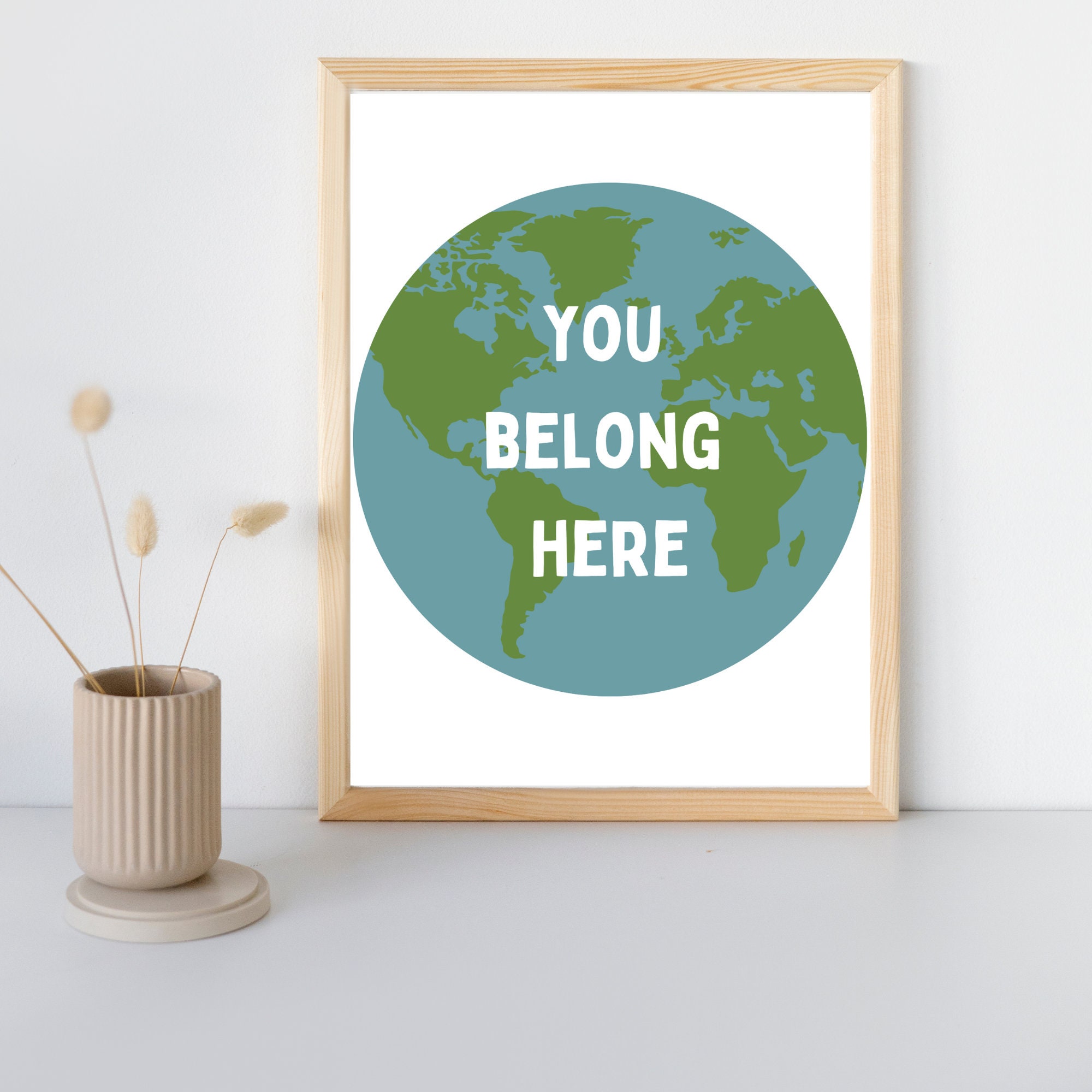 You Belong Here Poster, You Matter, Mental Health Poster, Playroom Wall ...