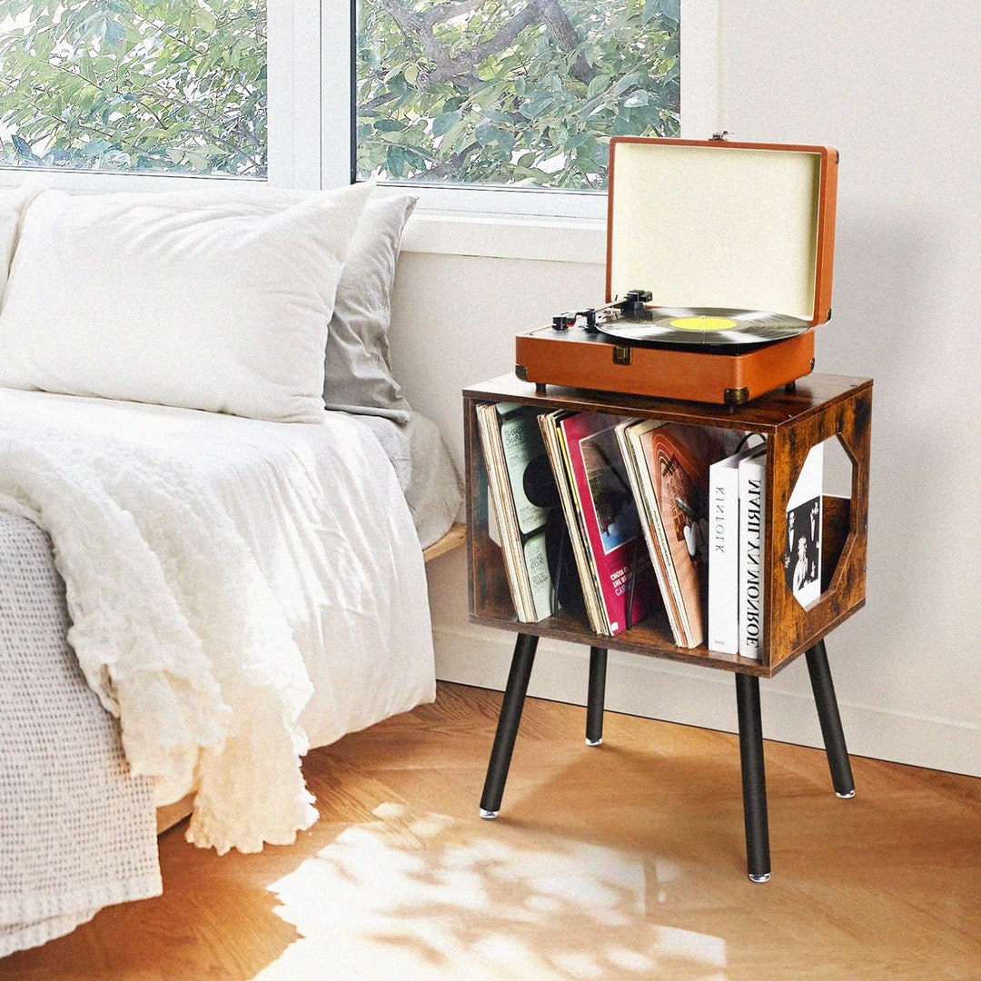 Record Player Stand, Record Player Table, Record Storage, Record ...