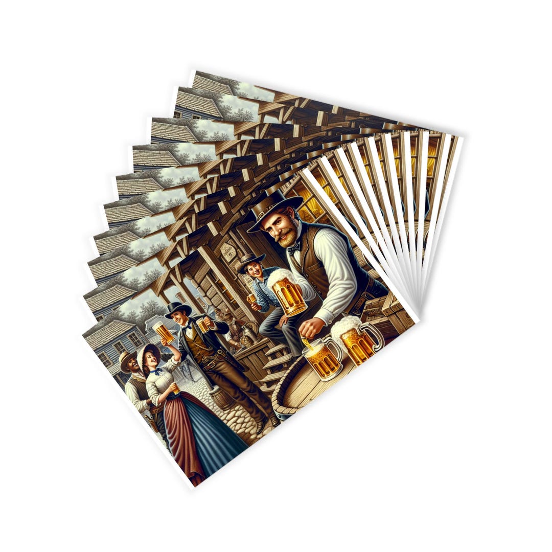 Vintage Beer Celebration Postcards - Set of 10, Perfect for Invitations ...