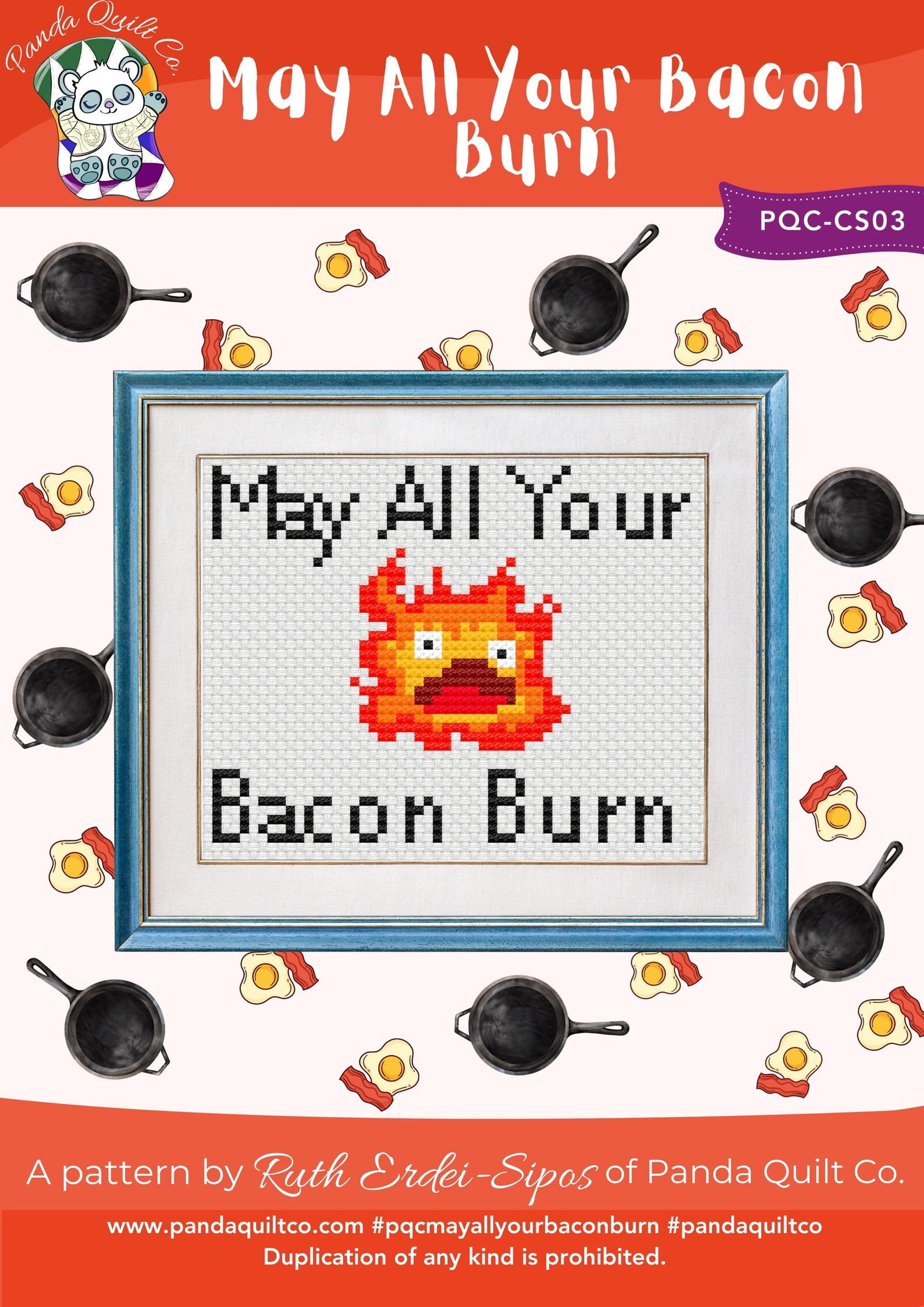 Calcifer Cross Stitch Pattern PDF – May All Your Bacon Burn, 52x41 ...