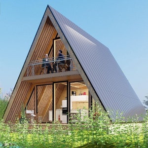 Modern A-frame Cabin Plans: 2 Bed, 600 SF With Loft (PDF) - Etsy