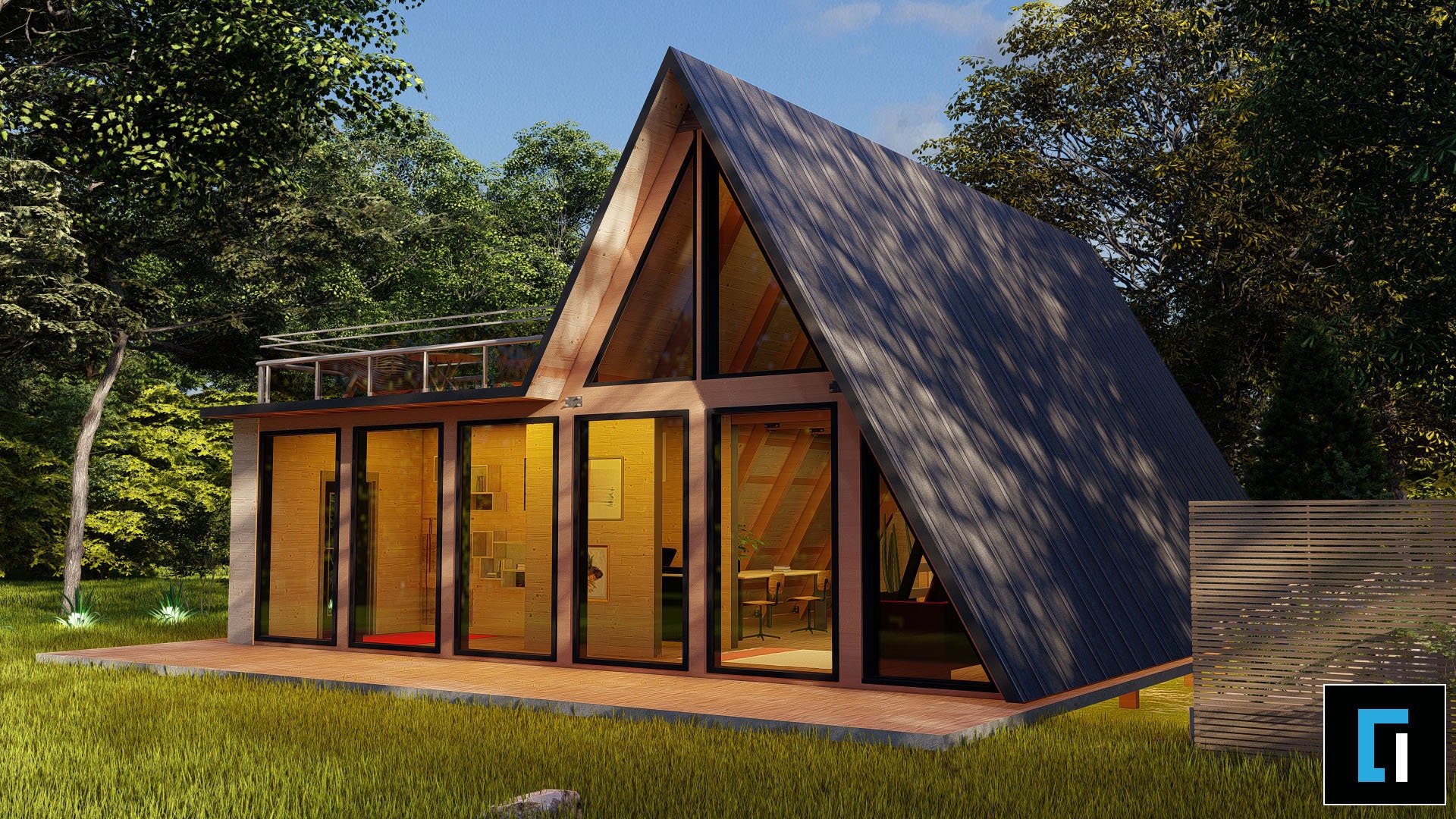 Tiny A-frame Cabin DIY Plans: 750SF Modern House Blueprint - Etsy