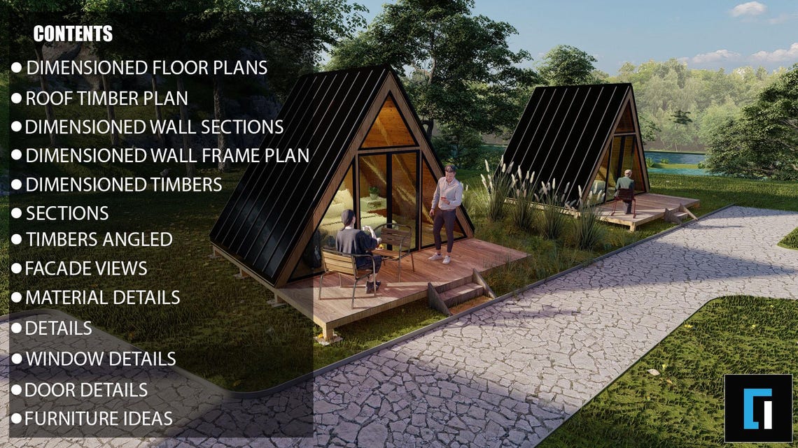 15' X 15' off Grid A-frame Cabin Plans | 150 Sq Ft Backyard Retreat ...