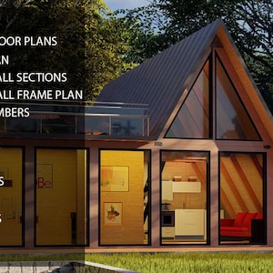 Tiny A-frame Cabin DIY Plans: 750SF Modern House Blueprint - Etsy