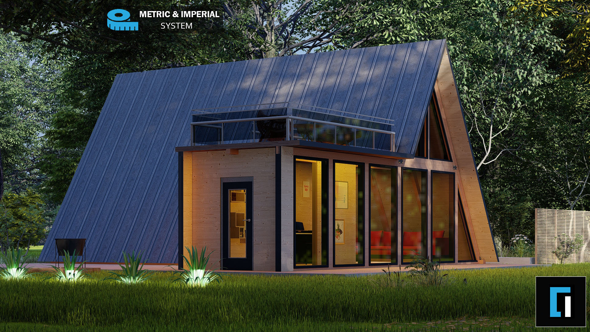 Tiny A-frame Cabin DIY Plans: 750SF Modern House Blueprint - Etsy